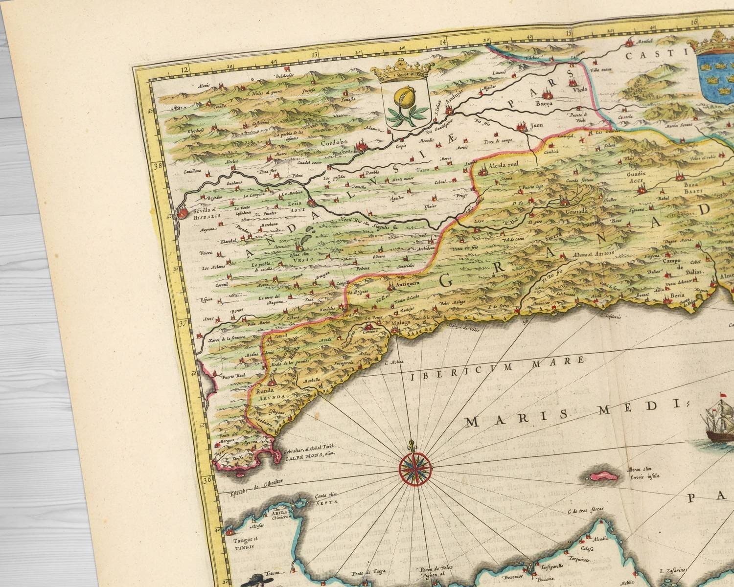 Andalusia Old Map Almera Granada Melilla Mlaga Jan - Etsy UK