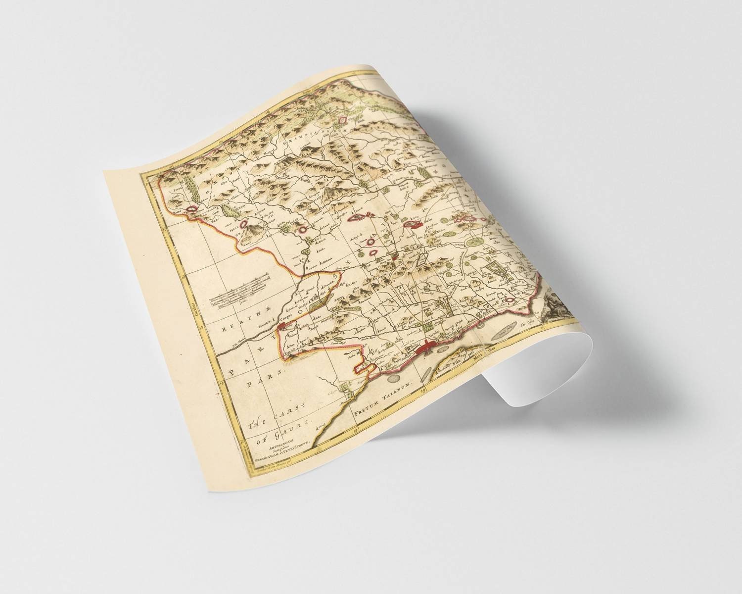 Map of Angus } Gift for Scottish Dad: Forfar, Kirriemuir & Charleston ...