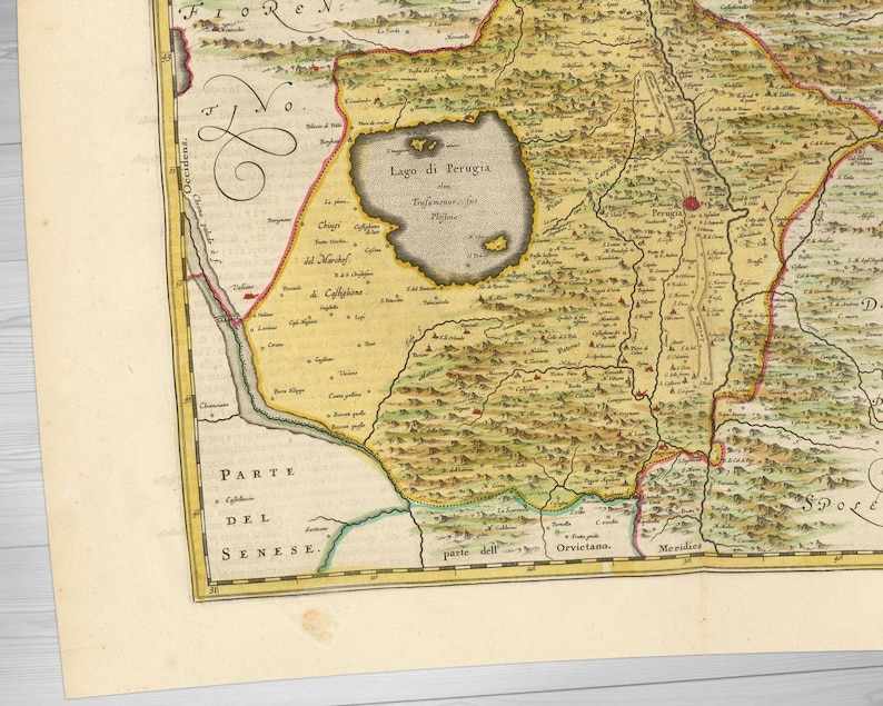 Umbria Old Map Perugia, Chiugiana, San Sisto, Bastia Umbra, Umbertide ...