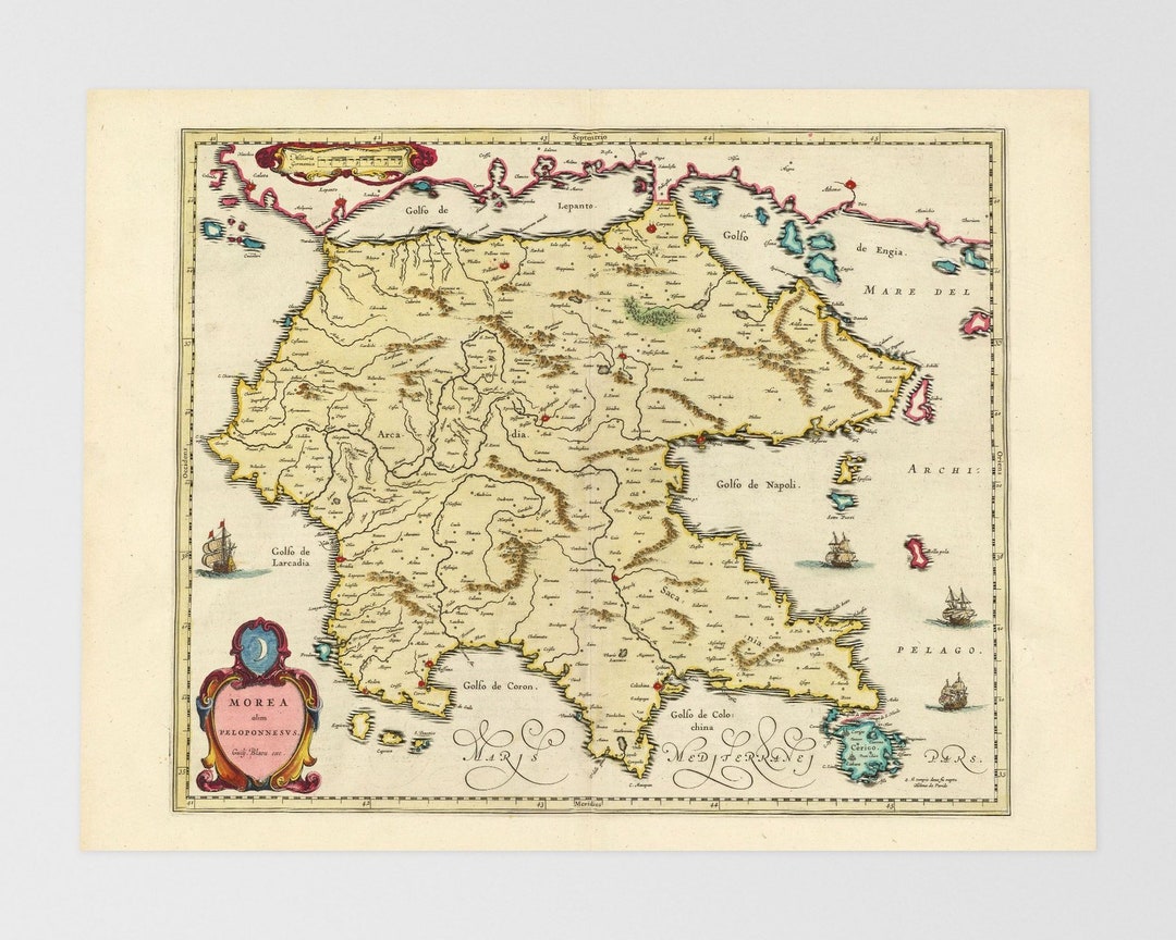Map of Greece } Gift for Greek Dad: Greece, Peloponnese, Dytiki Ellada ...