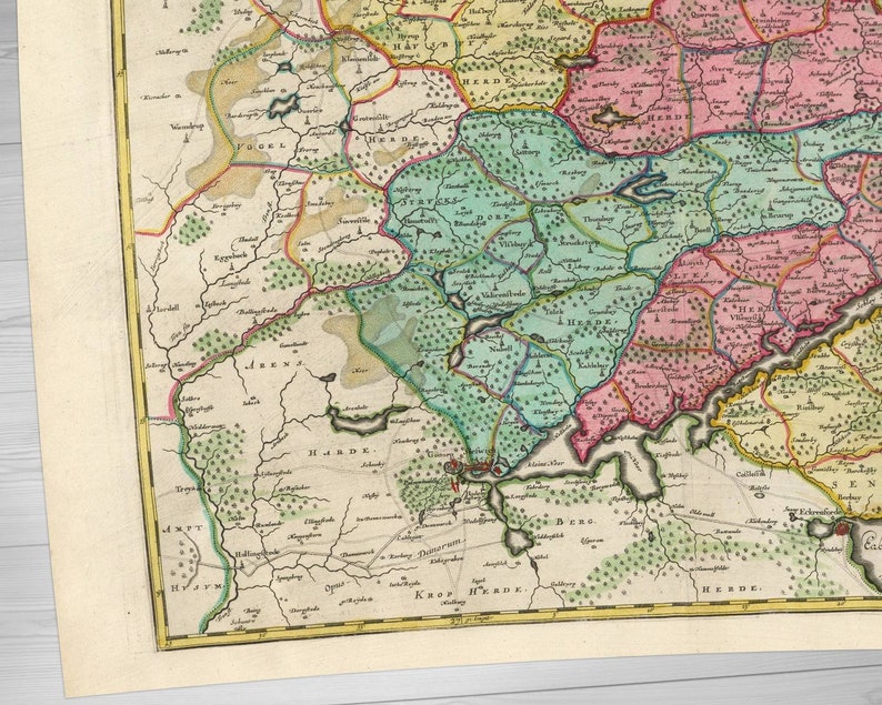Schleswig-holstein Old Map Flensburg, Husby, Glucksburg, Nieby, Kappeln ...