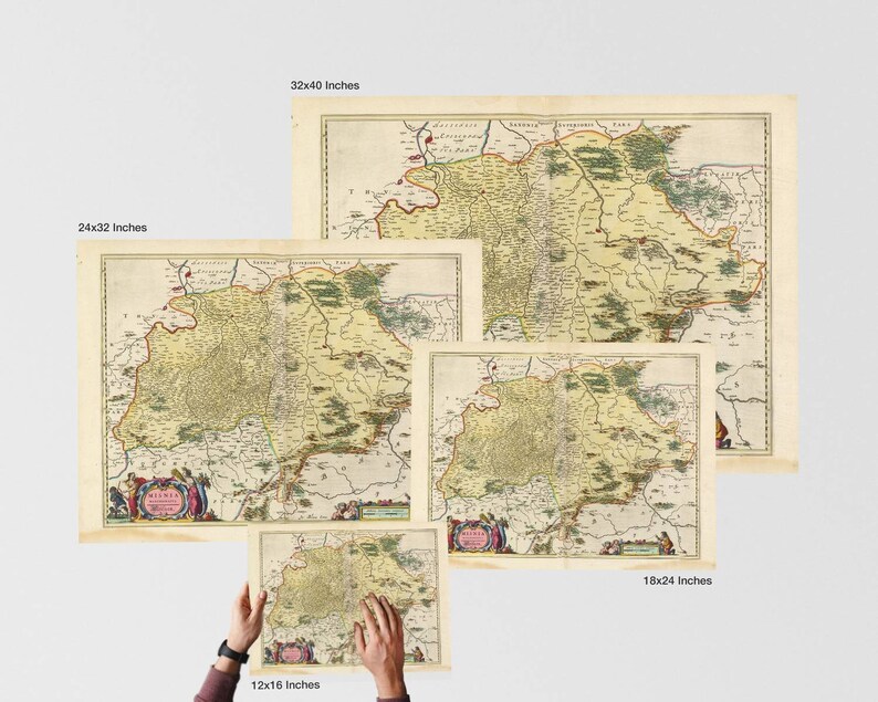 Map of Saxony } German Map: Chemnitz, Flha, Hohenstein Ernstthal - Etsy
