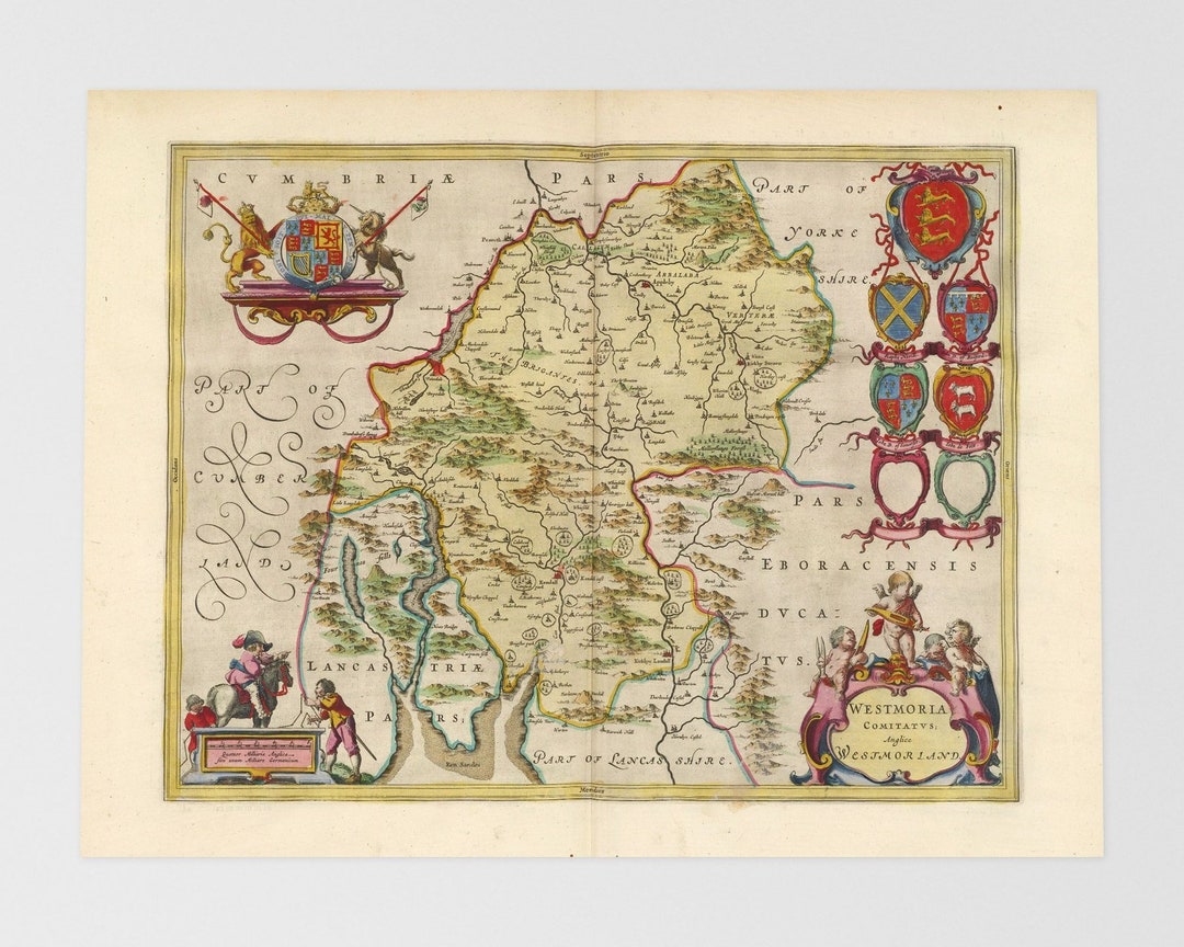 Old Map Cumbria Kendal, Staveley, Tebay, Selside, Garnett Bridge, Lake ...