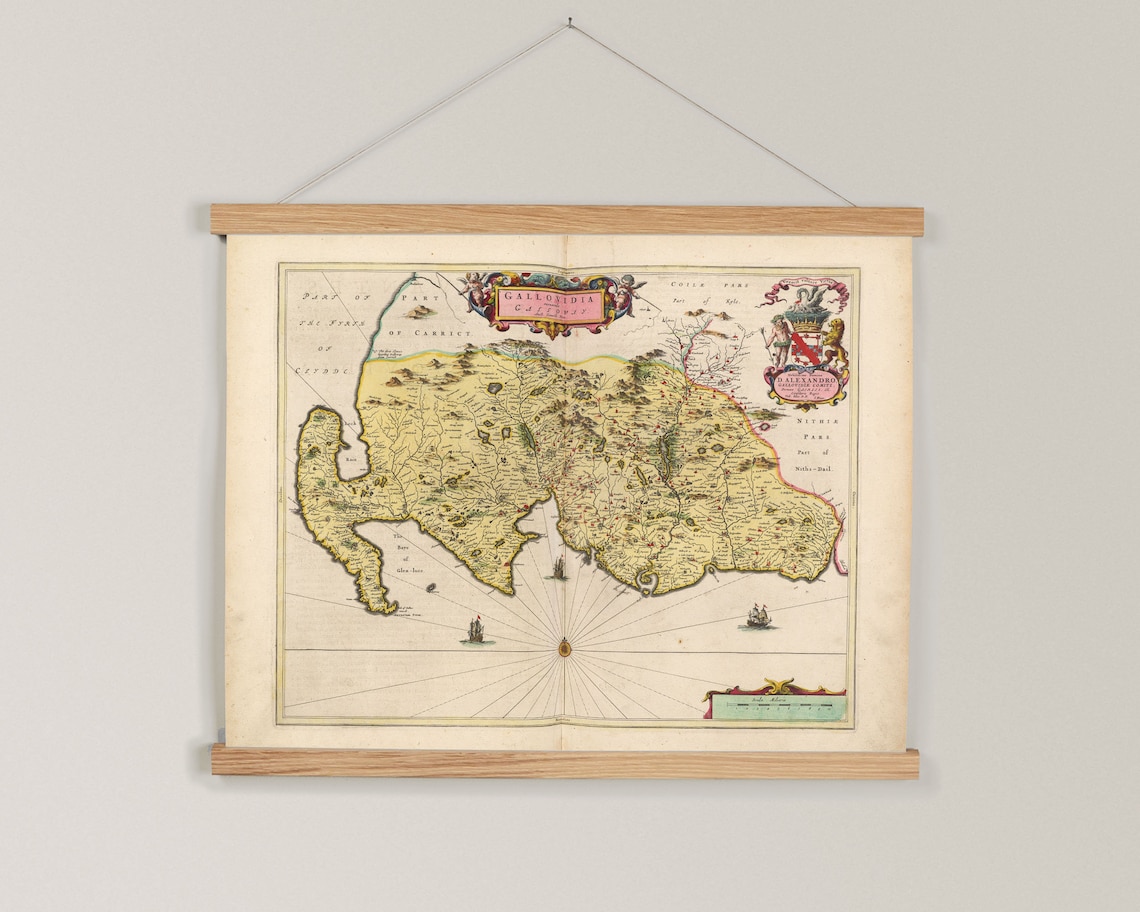 Dumfries and Galloway Old Map Wigtown Newton Stewart - Etsy