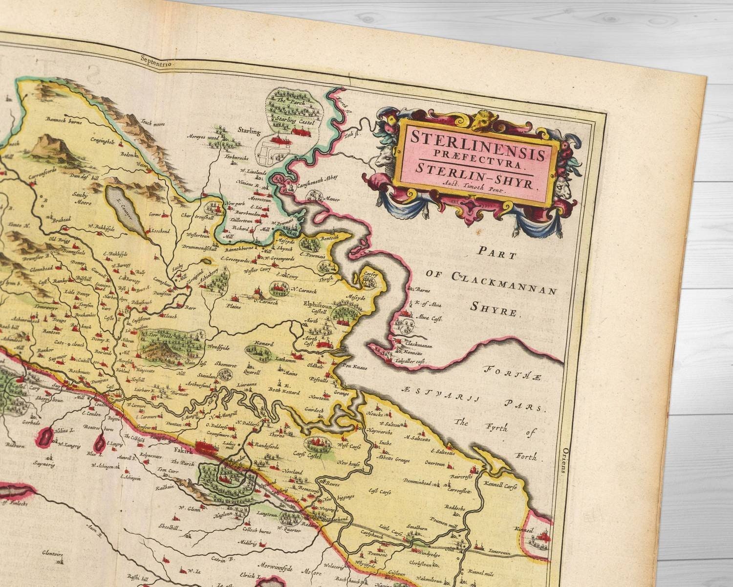 Stirlingshire Old Map Print Shows Cumbernauld, Coatbridge, Airdrie ...