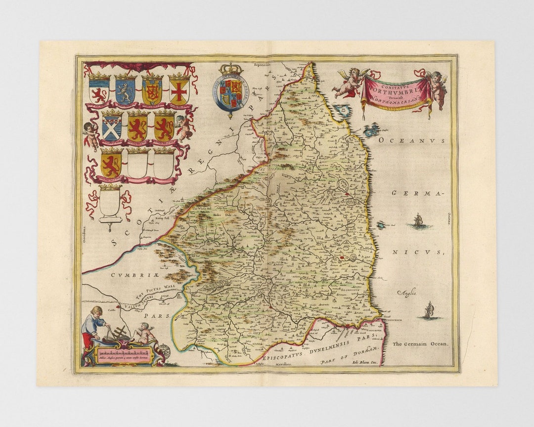 Old Map Northumberland | Rothbury, Morpeth, Hexham, Bellingham ...