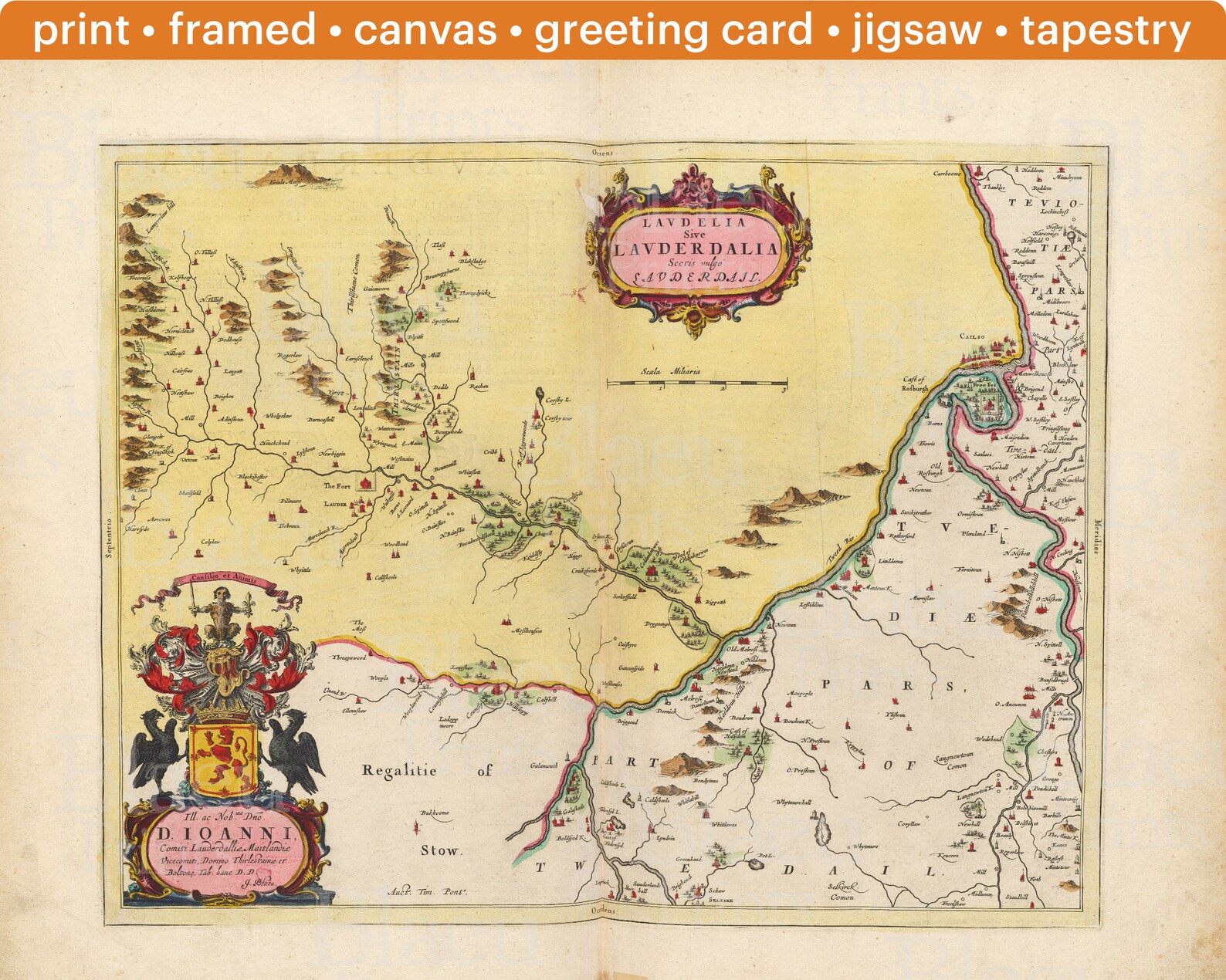 Scottish Borders Old Map Galashiels Earlston Redpath - Etsy