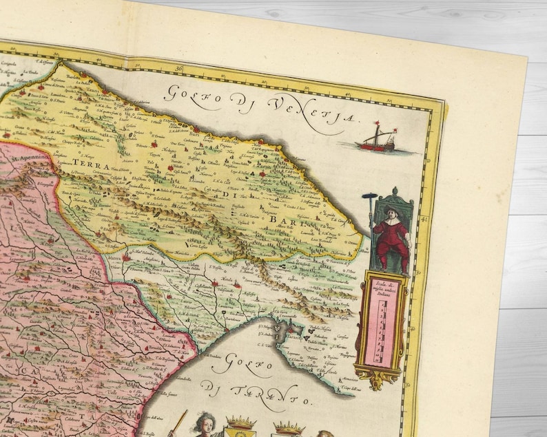 Basilicata Old Map Matera, Pisticci, Ginosa, Potenza, Policoro, Apulia ...