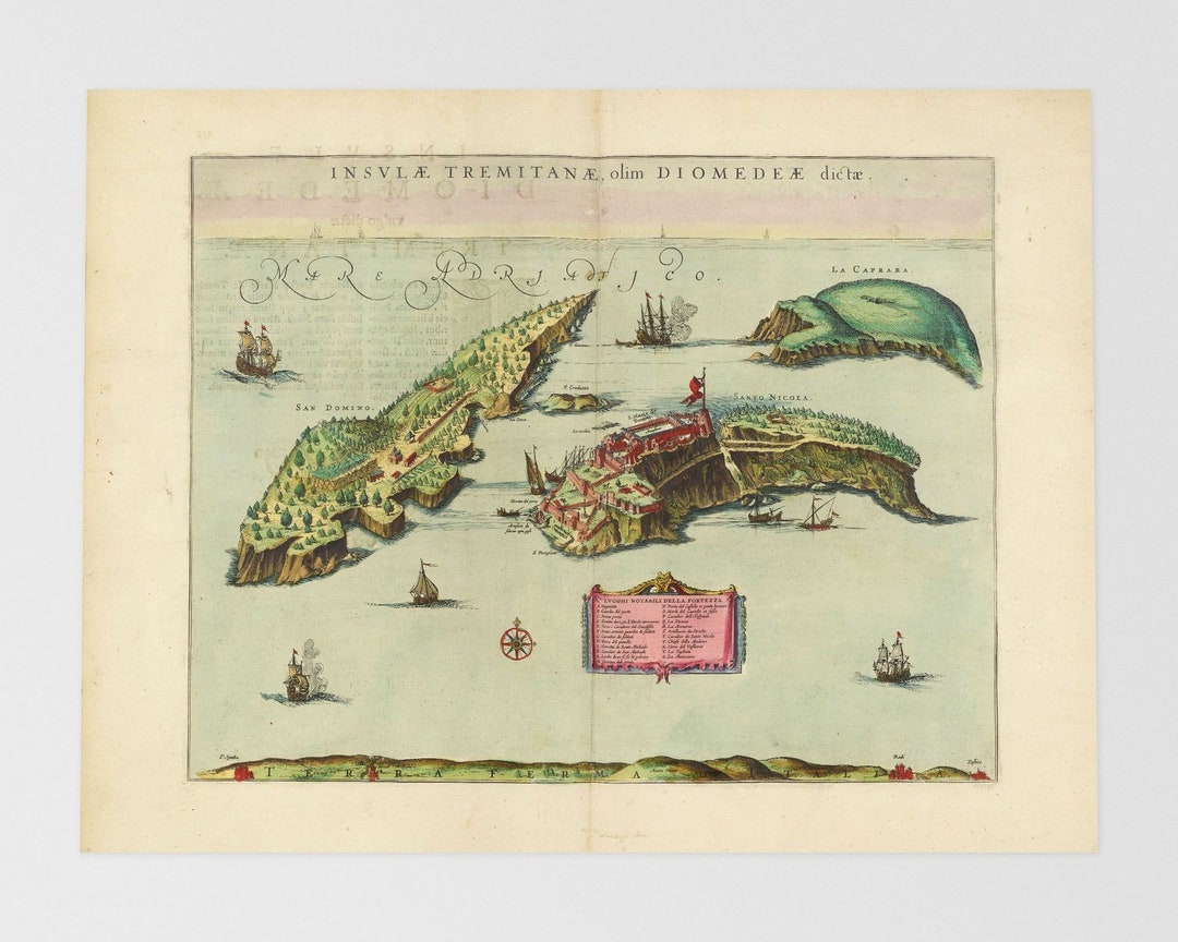 Old Map Apulia | San Nicola, San Domino, Isola Di Capraia, Tremiti ...