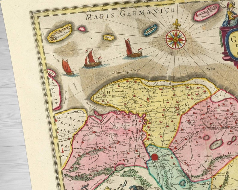 Groningen Old Map | appingedam, Uithuizen, Groningen, Delfzijl, Haren ...