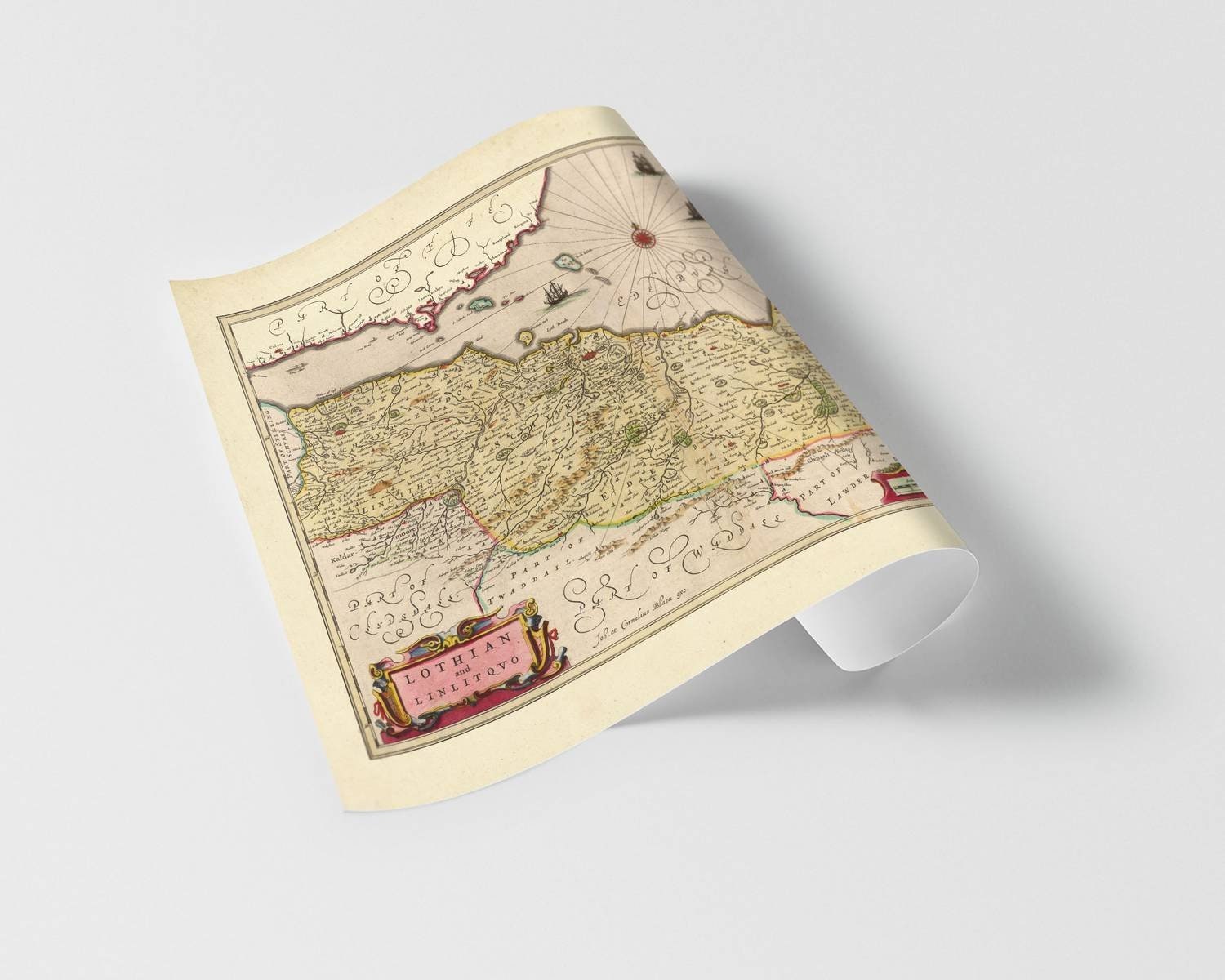 Lothian Old Map Edinburgh, Dalkeith, Musselburgh, Prestonpans ...