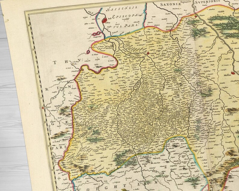 Map of Saxony } German Map: Chemnitz, Flha, Hohenstein Ernstthal - Etsy