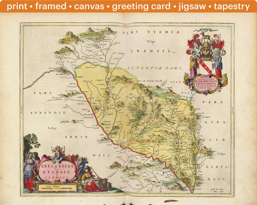 Dumfries Galloway Old Map Bentpath Eskdalemuir Langholm - Etsy
