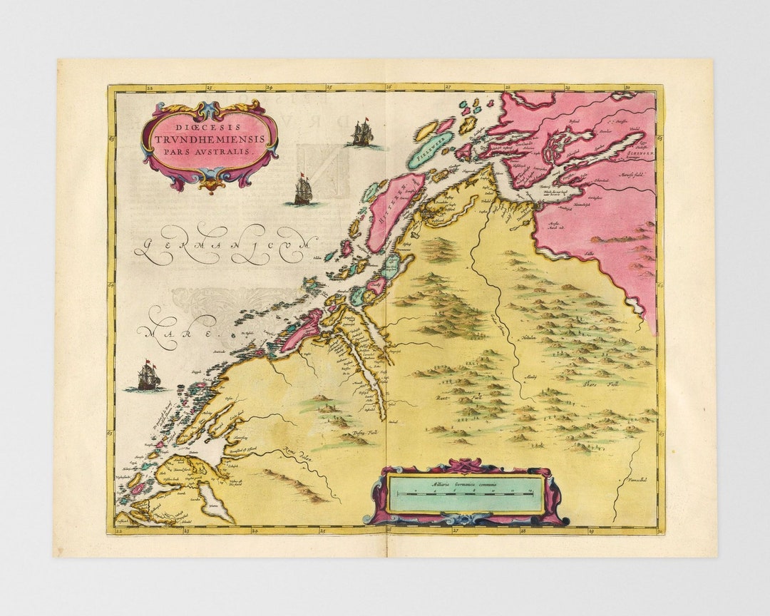 Old Map Norway, Trøndelag | Kristiansund, Trondheim, Molde, Fannrem ...