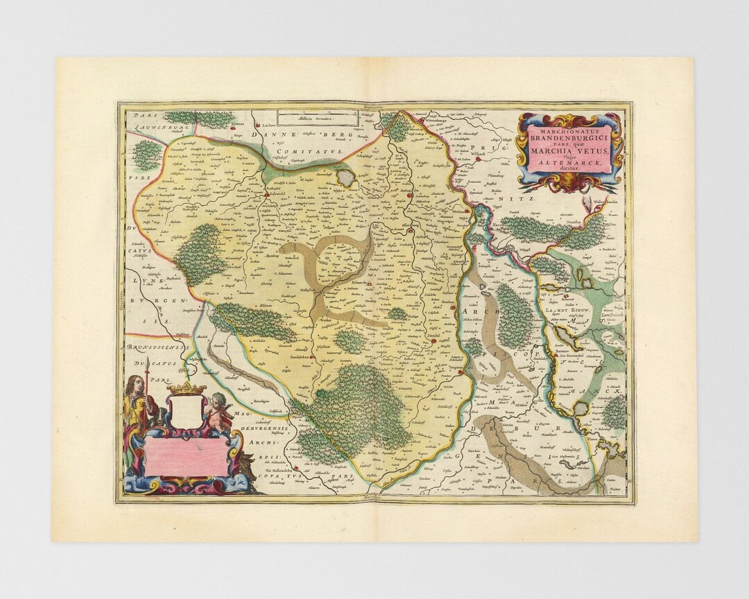 Altmark Old Map Bismark Altmark, Gardelegen, Stendal, Dllnitz, Medorf ...