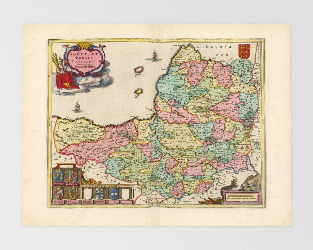 Old Map Somerset Bridgwater, Burnham on Sea, Highbridge, North ...