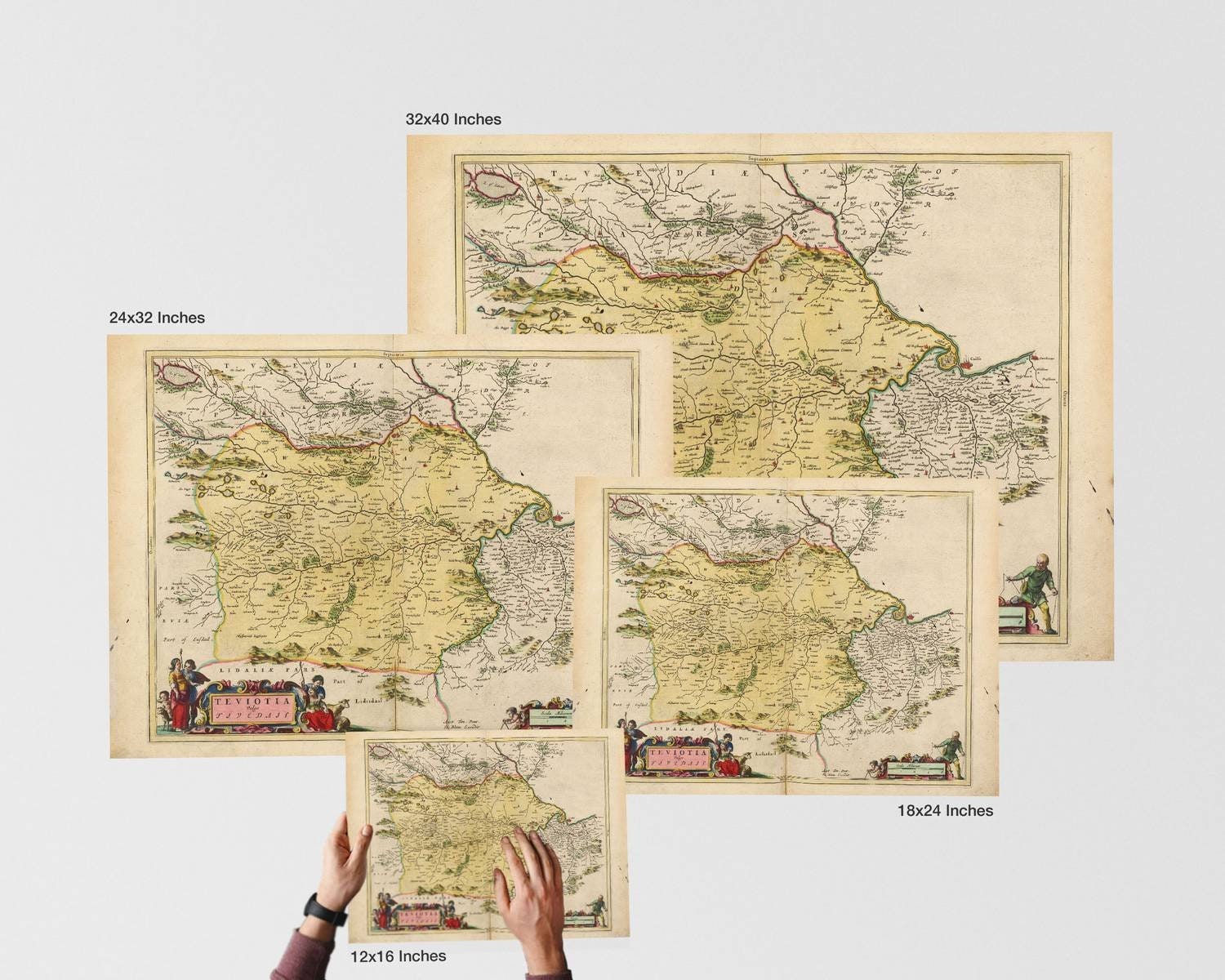 Old Map Scottish Borders | Galashiels, Hawick, Denholm, Jedburgh ...