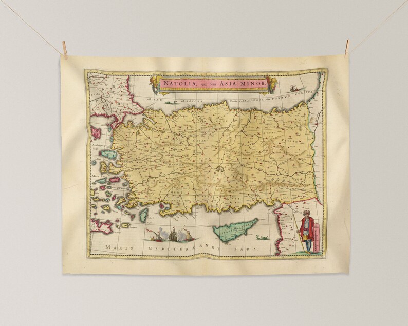 Turkey Old Map Istanbul Ankara Konya Nicosia Adana - Etsy
