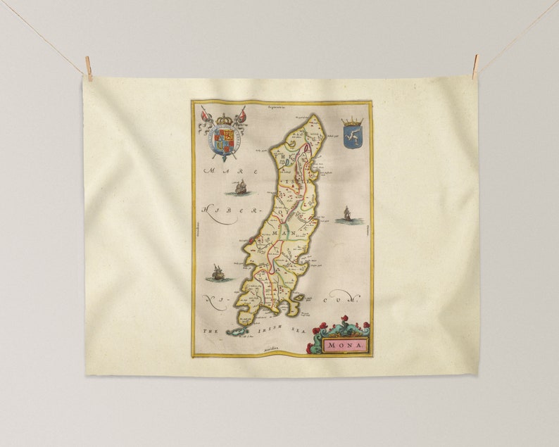 Old Map of Isle of Man Douglas Peel Castletown Isle of - Etsy