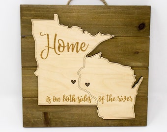 Wisconsin Home Carved Wooden Sign WI Home Sign Home Sign Home State ...