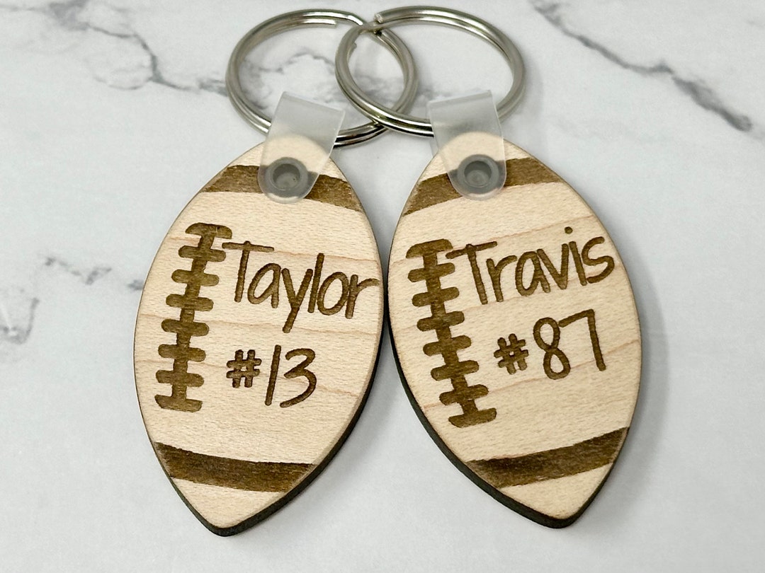 Personalized Football Keychain - Etsy