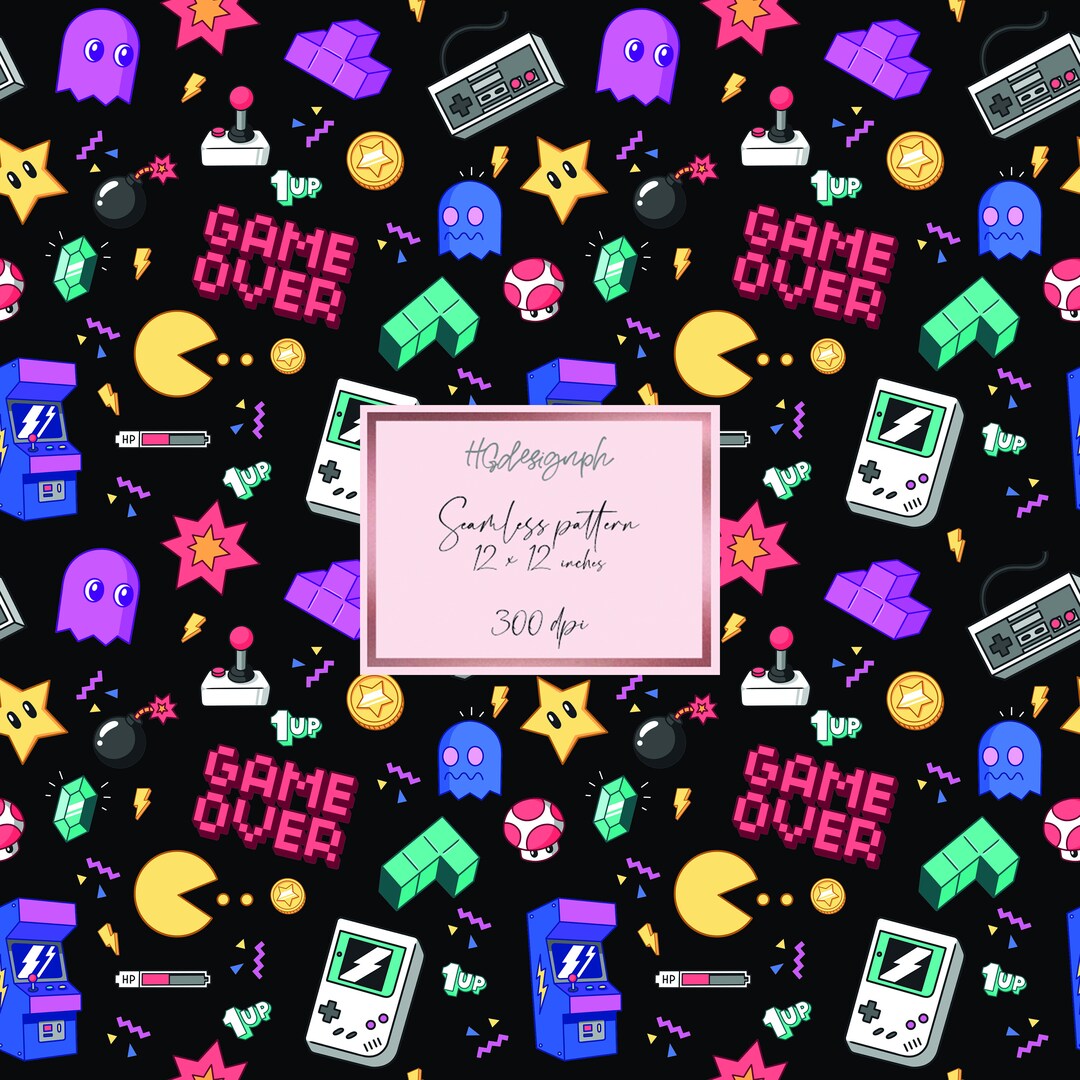 DIGITAL Seamless Design, Seamless Pattern, Gaming - Etsy