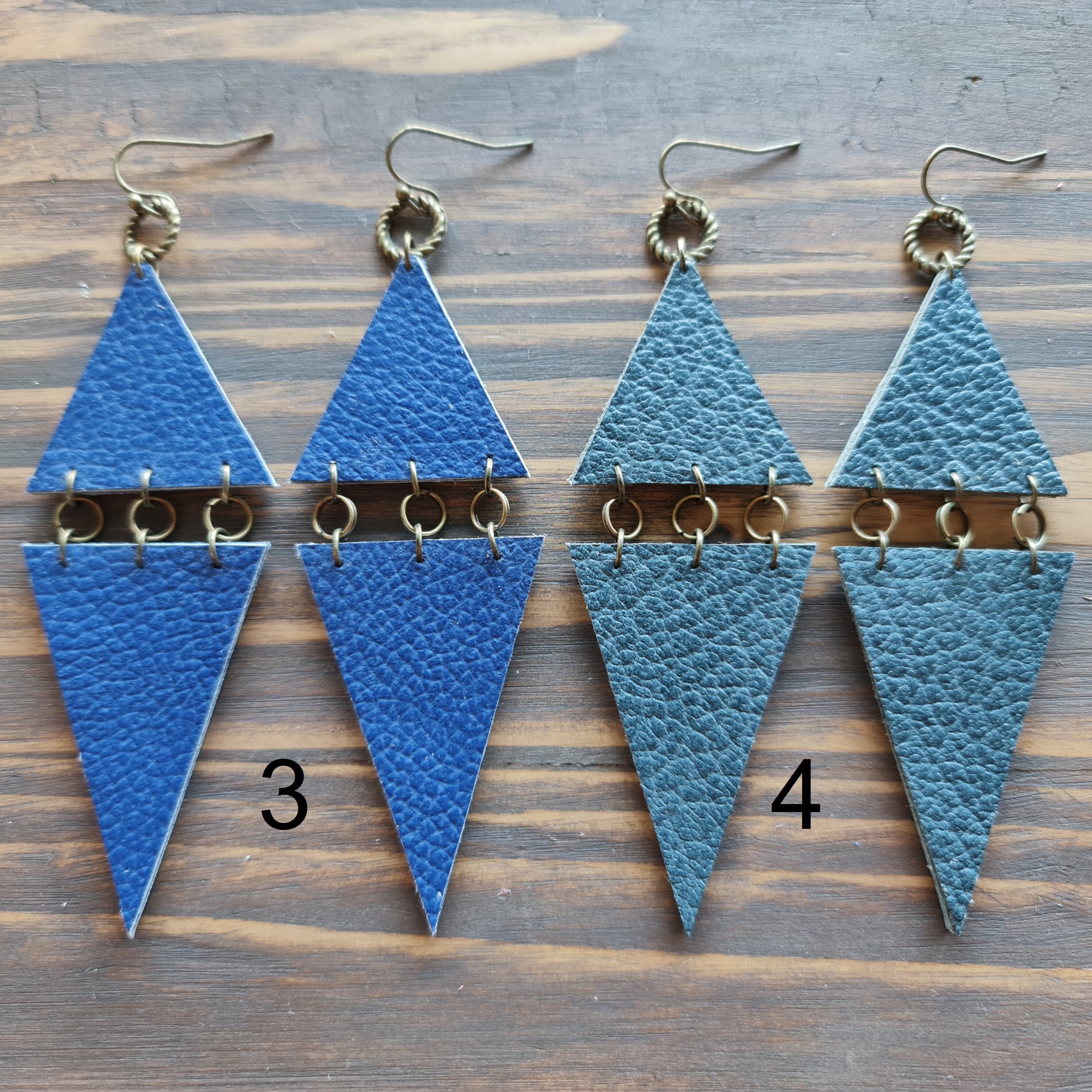 Leather Earrings, Tribal Earrings, Rustic Earrings, Brown Leather ...