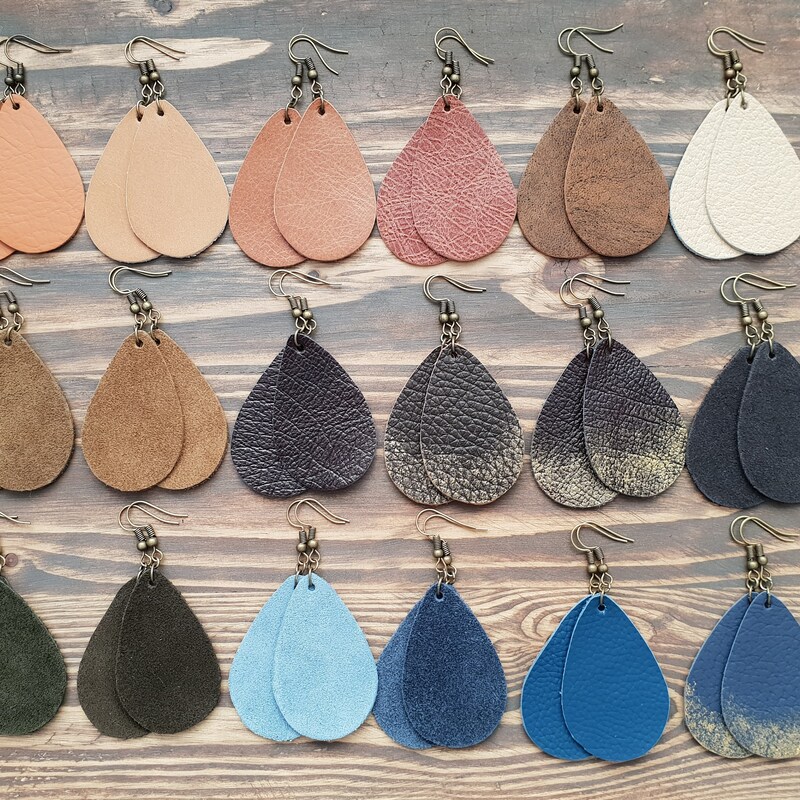 Leather Earring - Etsy