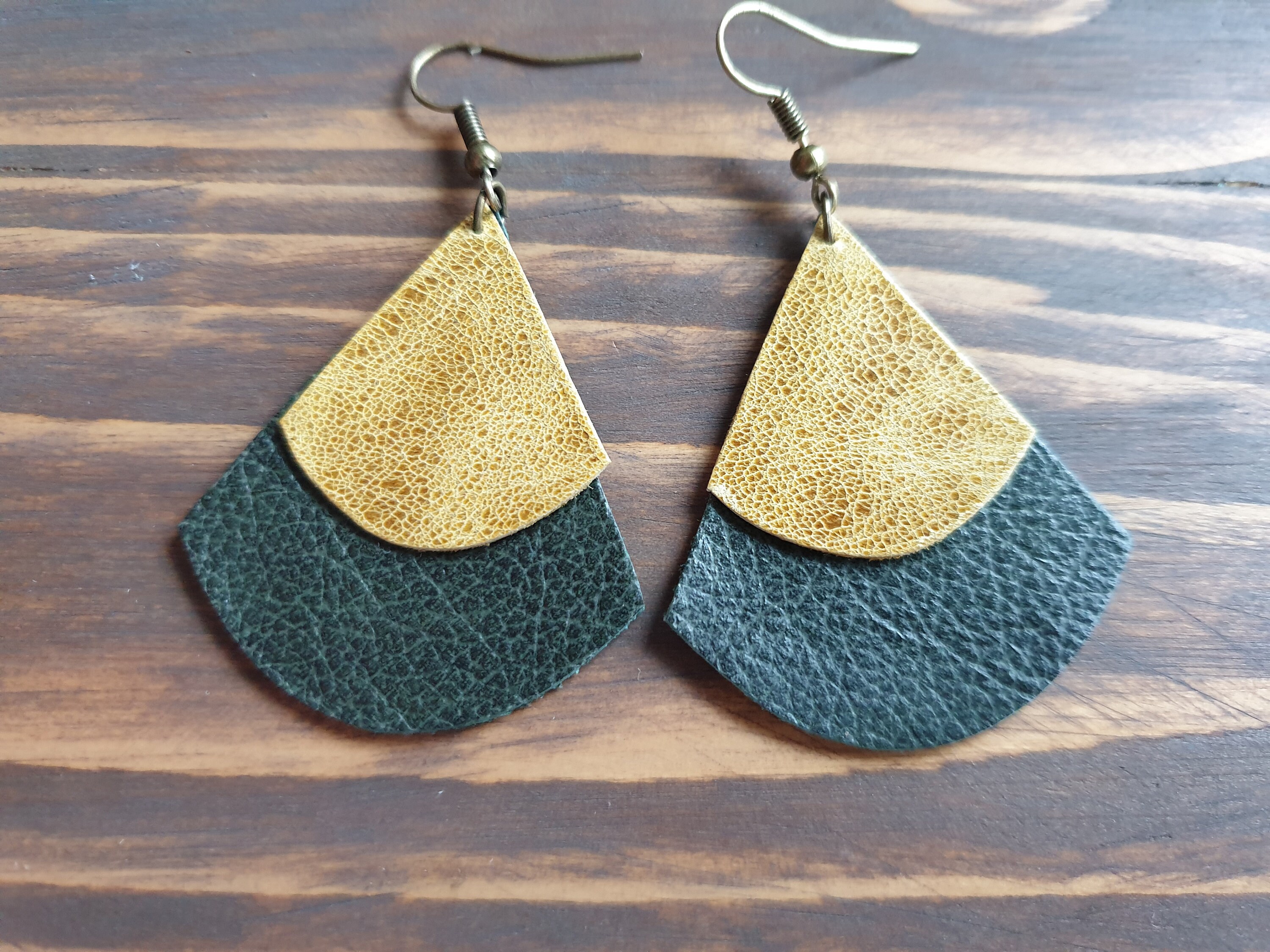 Genuine Leather Earrings Rustic Earrings Casual Jewelry | Etsy