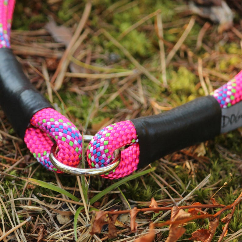 Climbing Rope Dog Collar AKAI // Pink Raspberry Color // Custom Made ...
