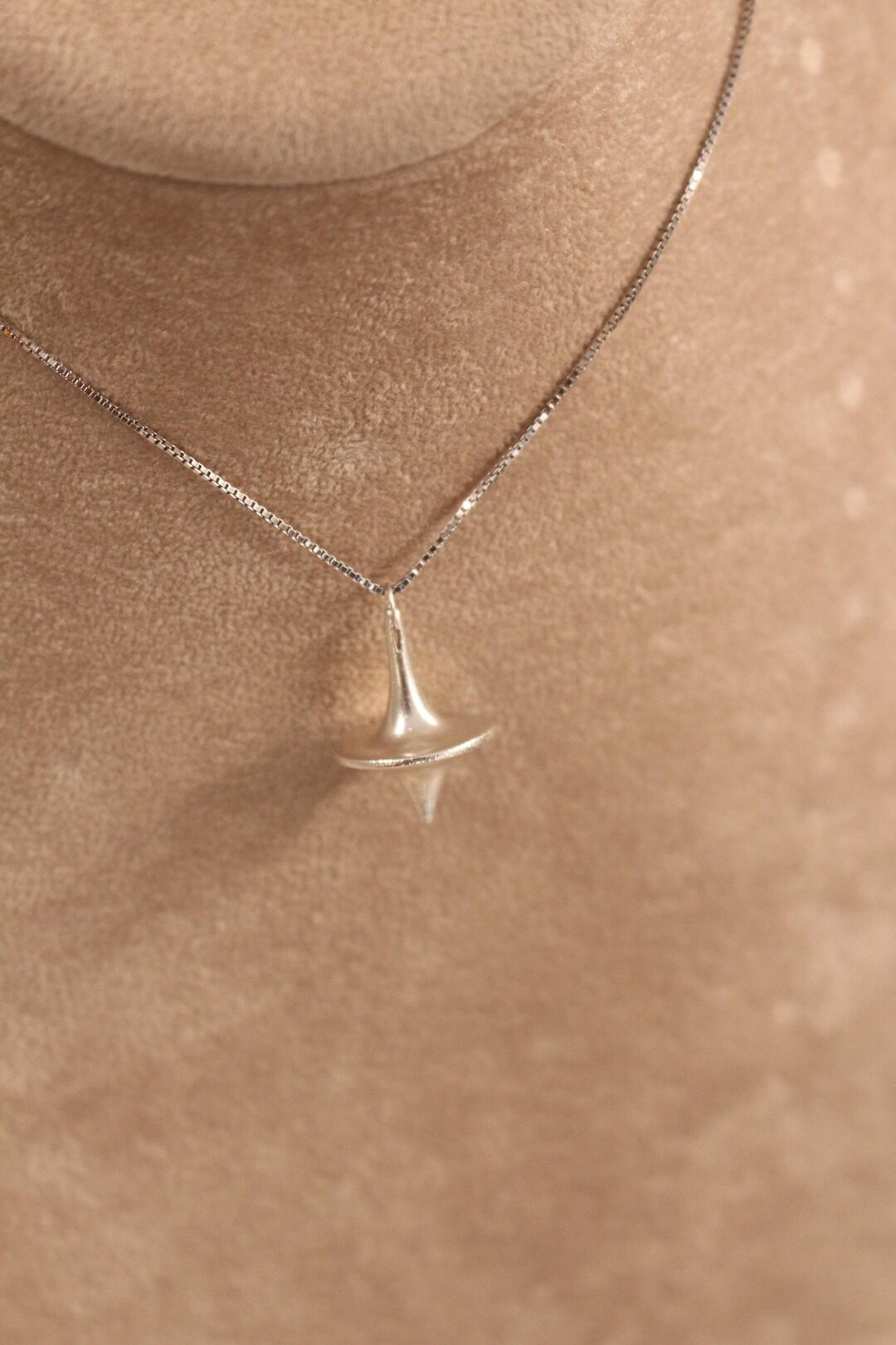 Satin 925 Silver Spinning Top. Pendant for Necklace. - Etsy