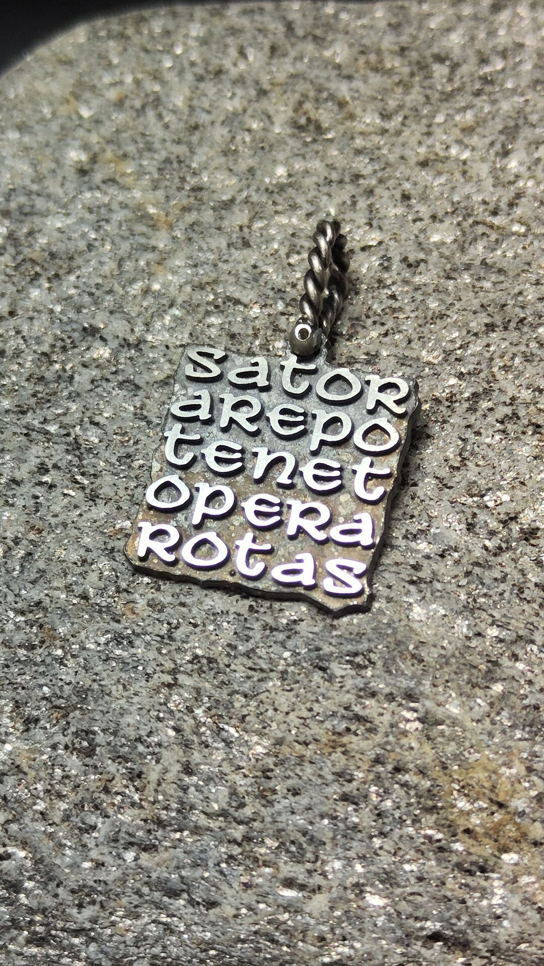 SATOR Magic Square 925 Silver Embossed Letters - Etsy