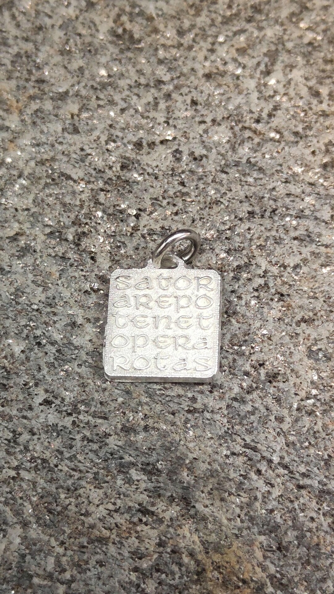 MICRO SATOR Magic Square 14 X 14 Mm Burnished or Polished Silver on ...