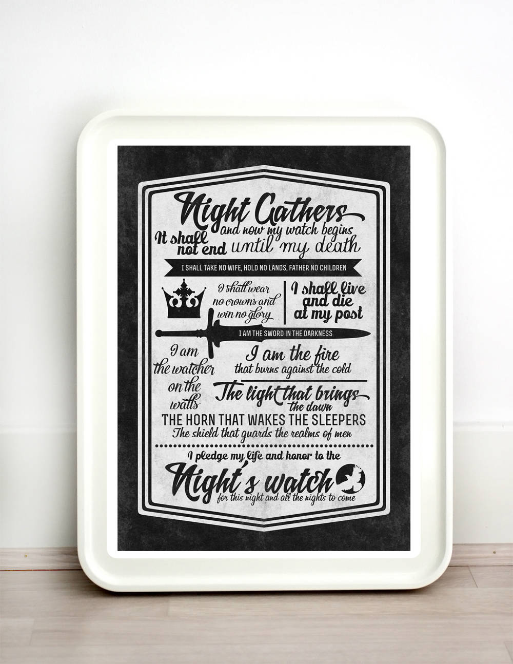 Game of Thrones the Night's Watch Oath Version 2 MANY | Etsy
