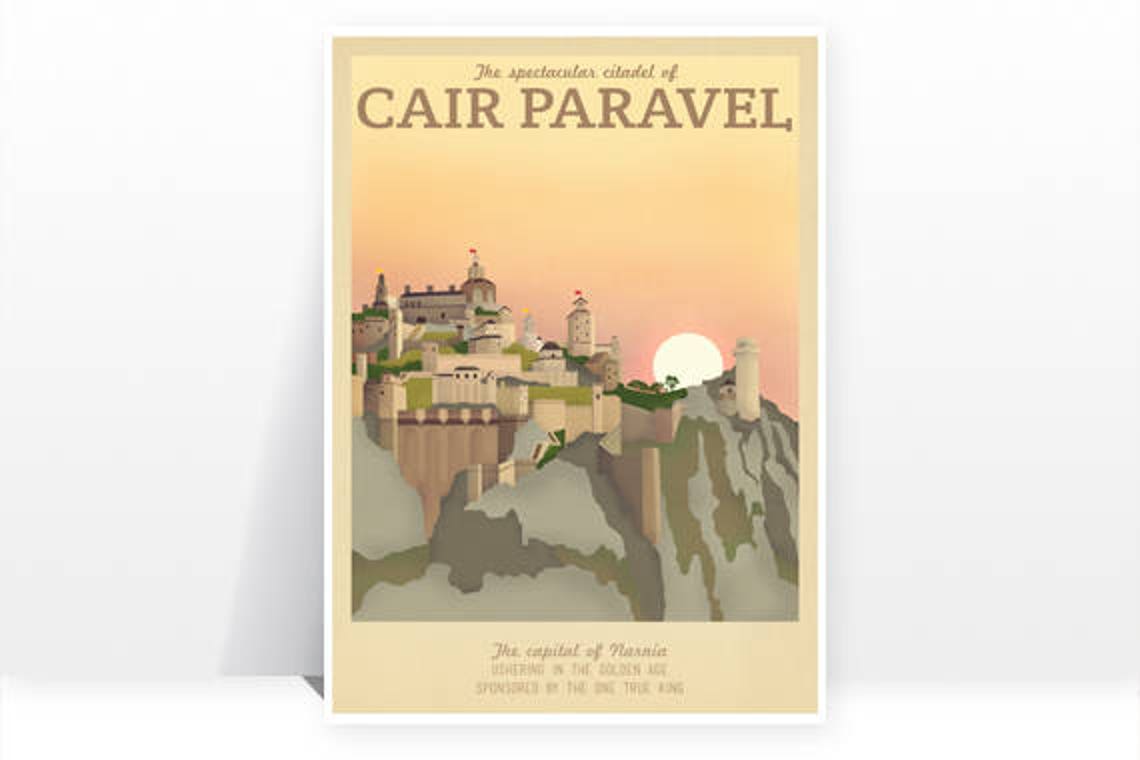 Retro Travel Poster Narnia Cair Paravel MANY SIZES - Etsy