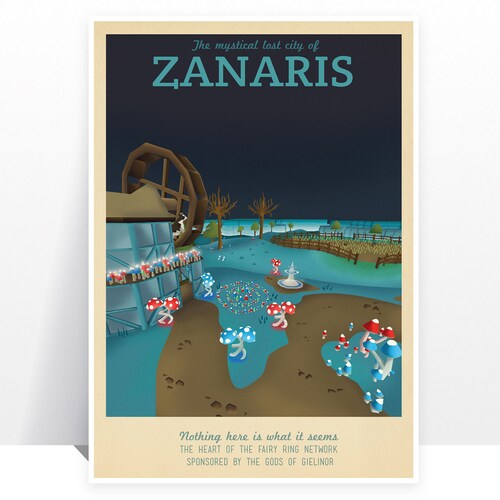 Retro Travel Poster Runescape Set of 4 MANY SIZES - Etsy