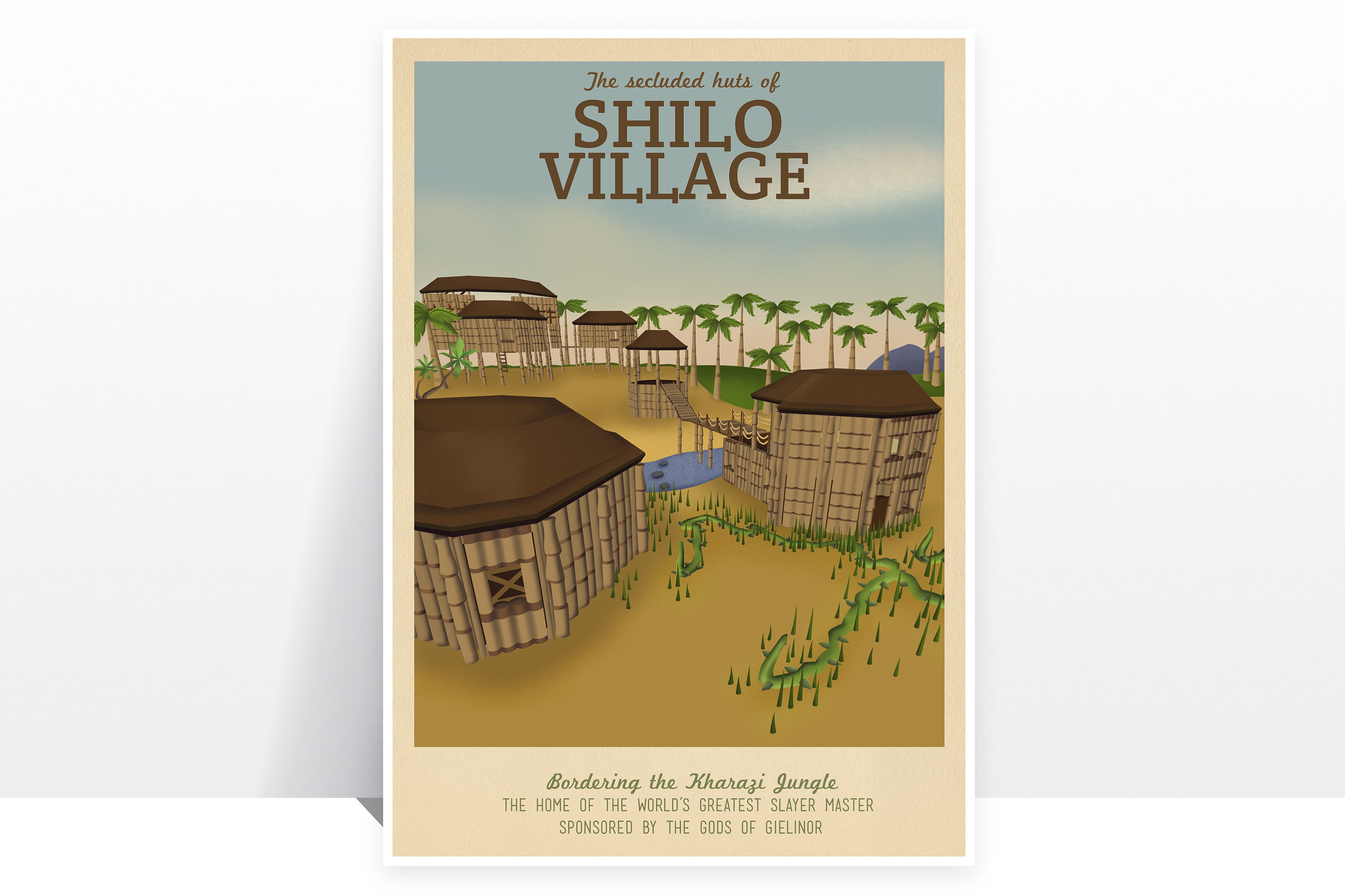 Retro Travel Poster Runescape Shilo Village MANY SIZES | Etsy