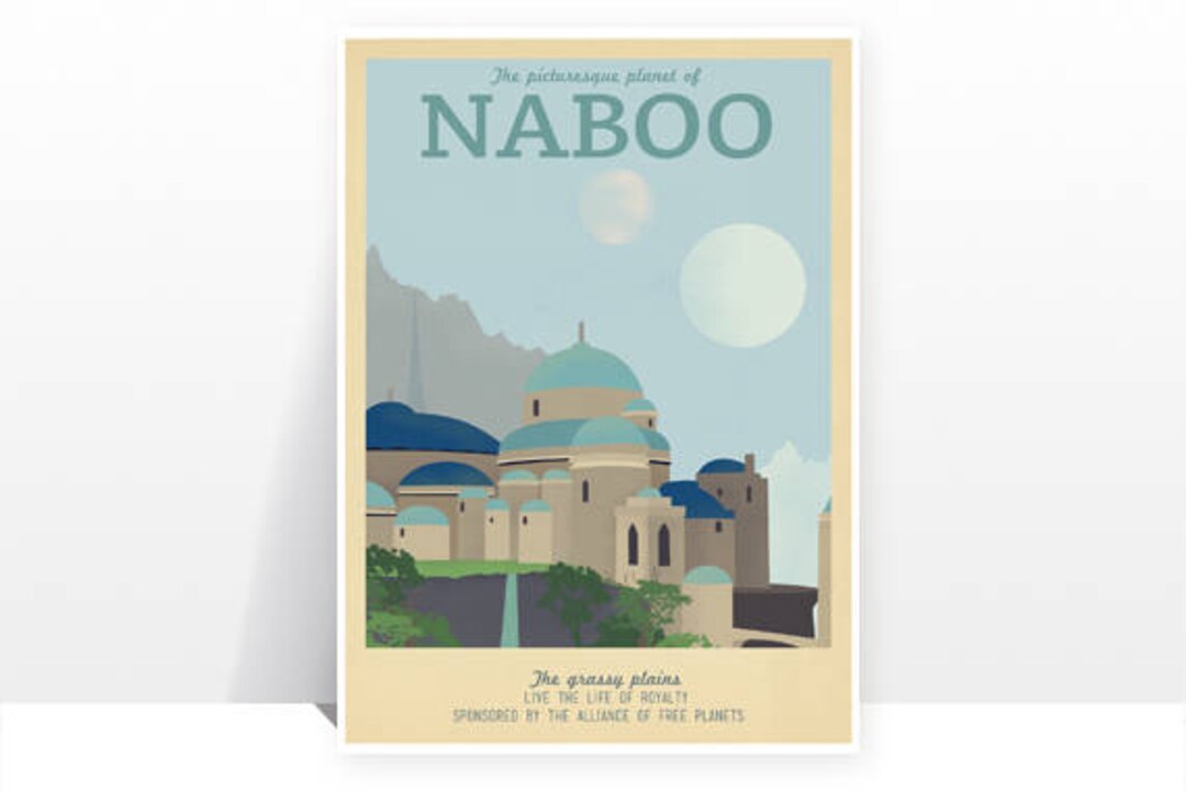 Retro Travel Poster Star Wars Naboo MANY SIZES Modern Vintage Sci Fi ...