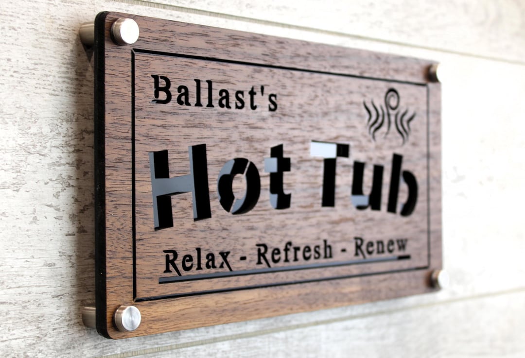 Personalized Hot Tub Sign, Custom Cottage Sign | Personalized Wood Sign ...