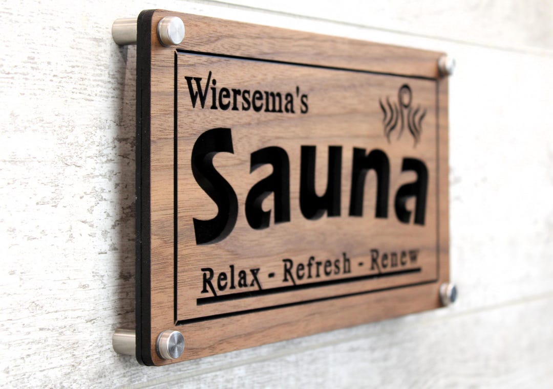 Personalized Sauna Sign, Custom Cottage Sign | Personalized Wood Sign ...