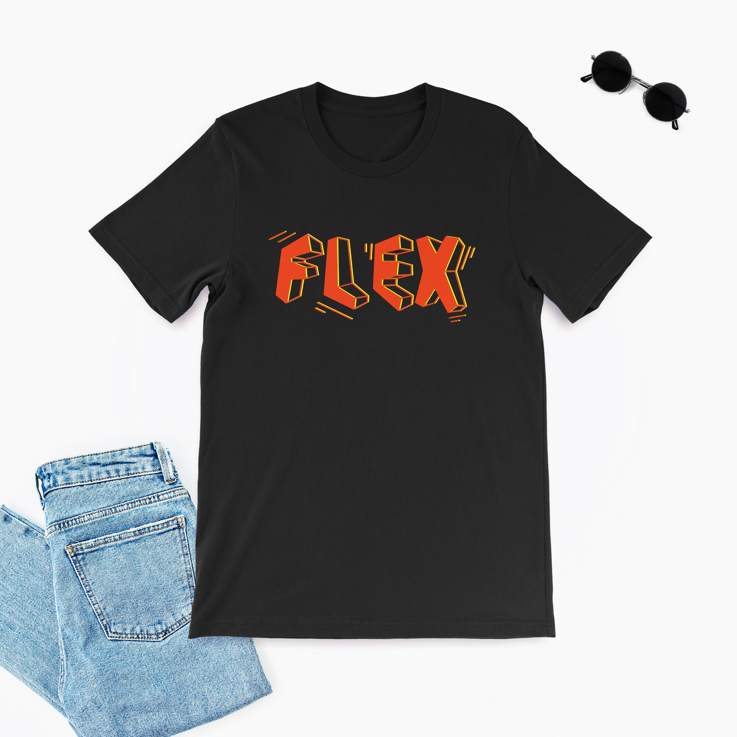 Flex T-Shirt Fitness Shirt Gym Shirt Workout Tee Gym | Etsy