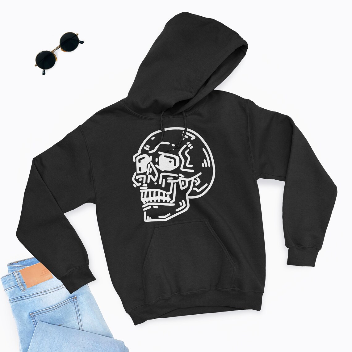 Skull Shirt Pullover Hoodie Graphic Shirt Metal Art Skull | Etsy