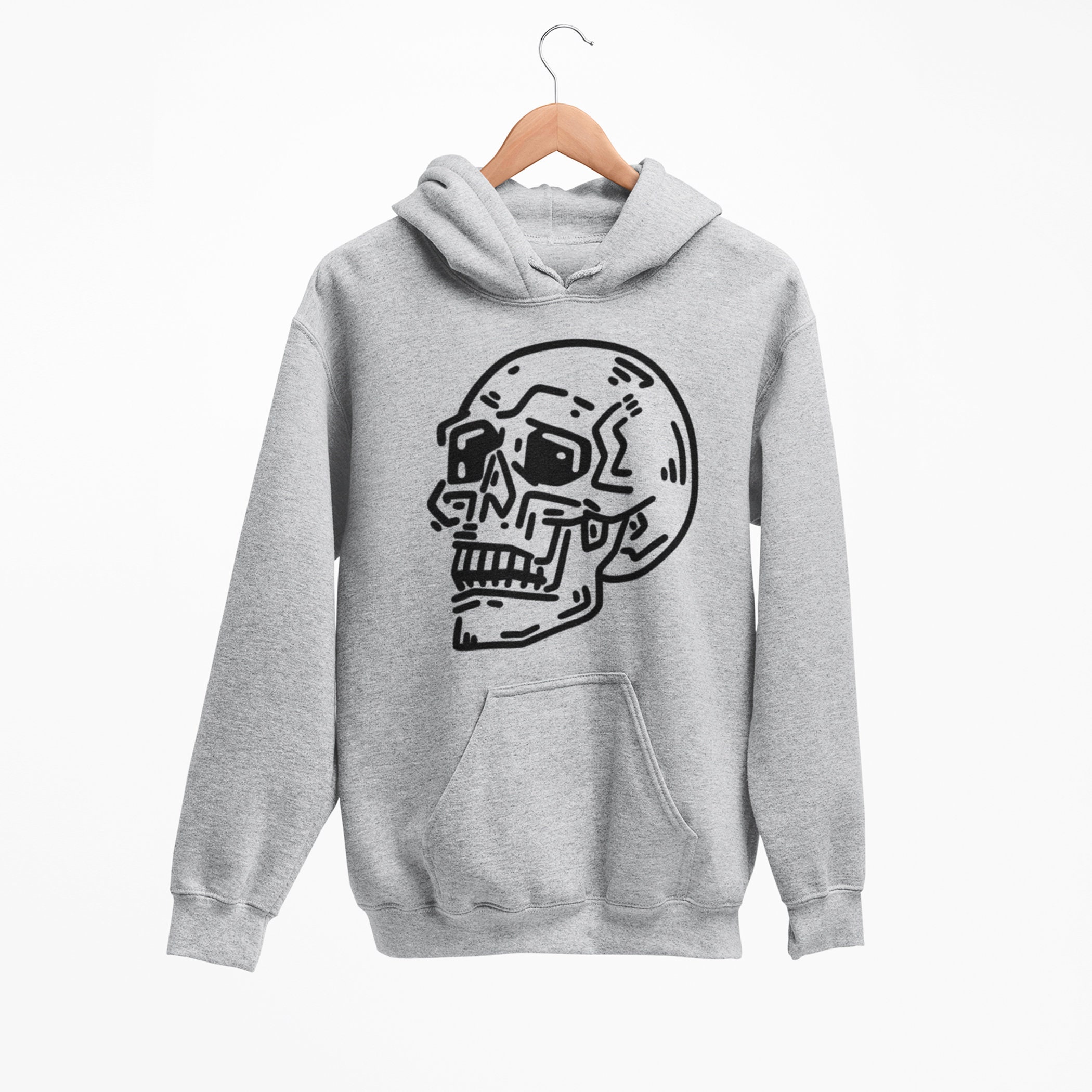 Skull Shirt Pullover Hoodie Graphic Shirt Metal Art Skull | Etsy