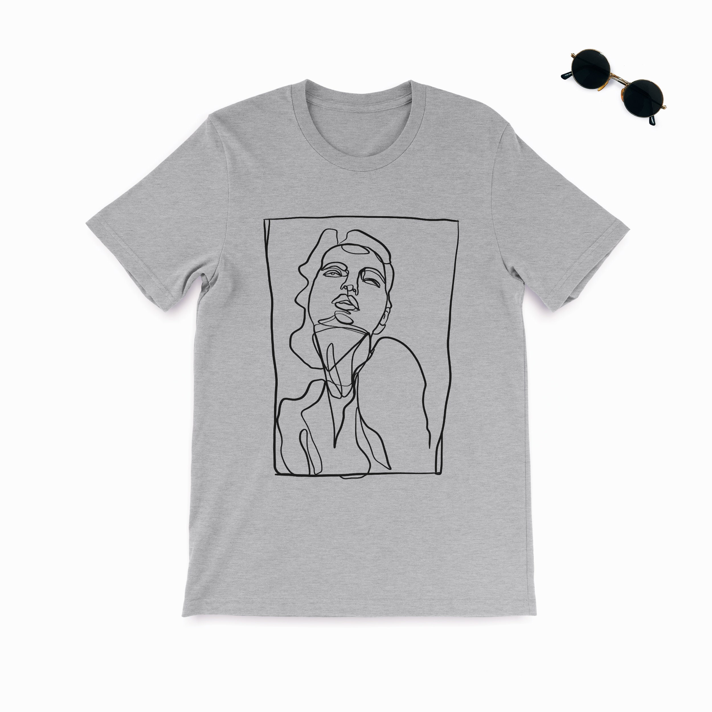 Line Woman Tshirt Line Drawing Shirt Line Art Tshirt - Etsy