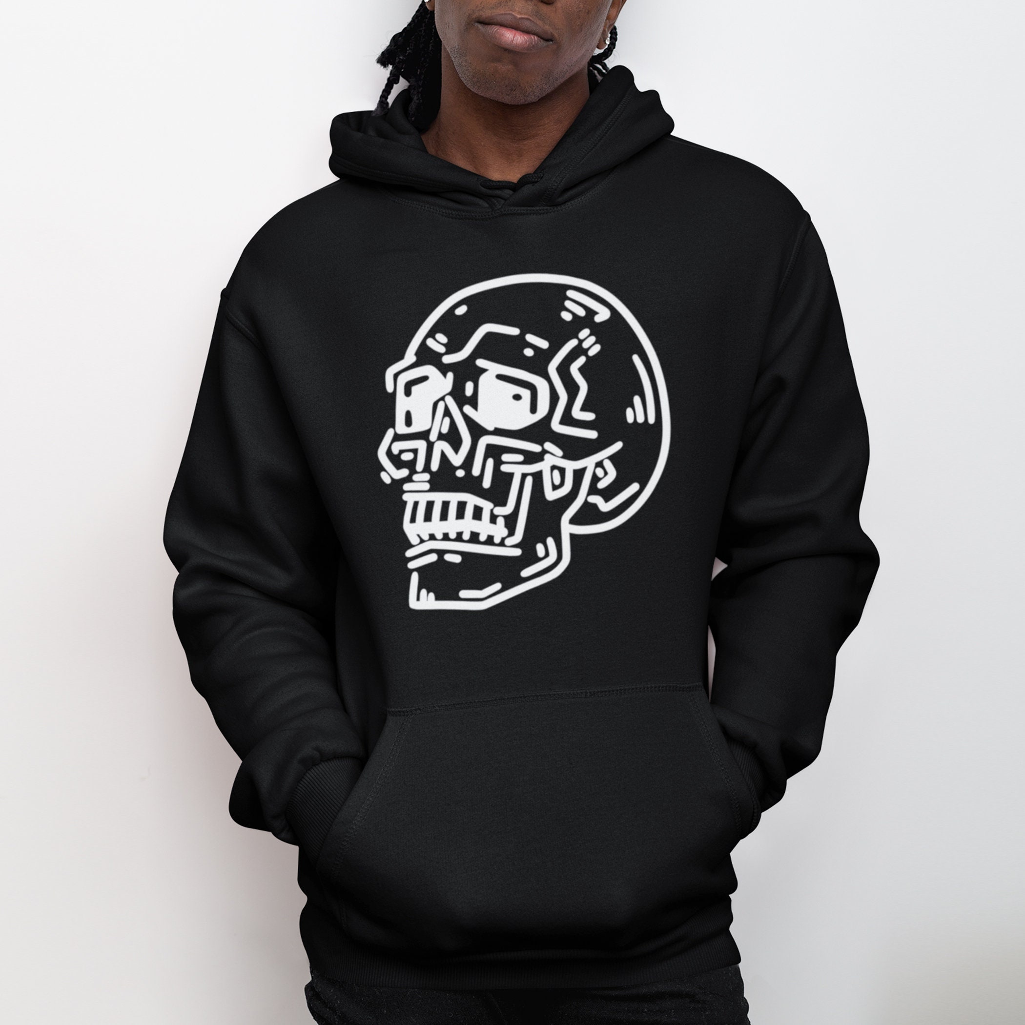 Skull Shirt Pullover Hoodie Graphic Shirt Metal Art Skull | Etsy