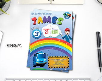 Tayo Birthday Invitation | Etsy