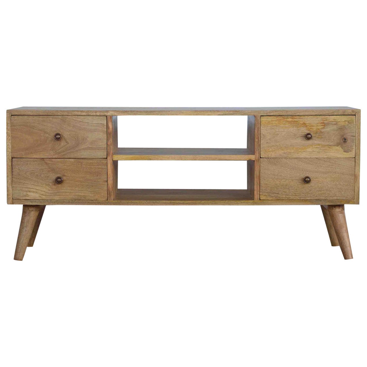 Mid Century Style Large TV Stand Solid Natural Wood Handmade - Etsy UK
