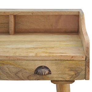 Solid Wood Nordic Writing Desk With 3 Drawers & Gallery Back - Etsy UK