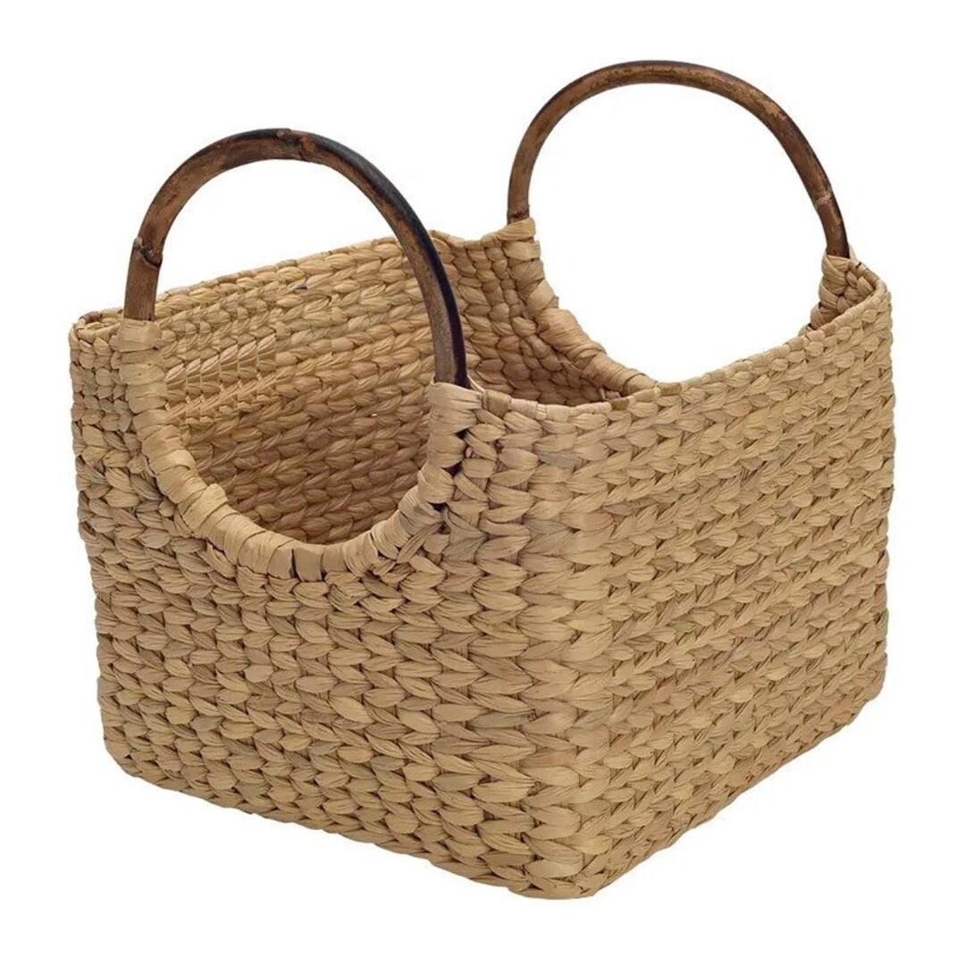 Kauna Reed Eco Friendly Square Basket With Cane Handle - Etsy
