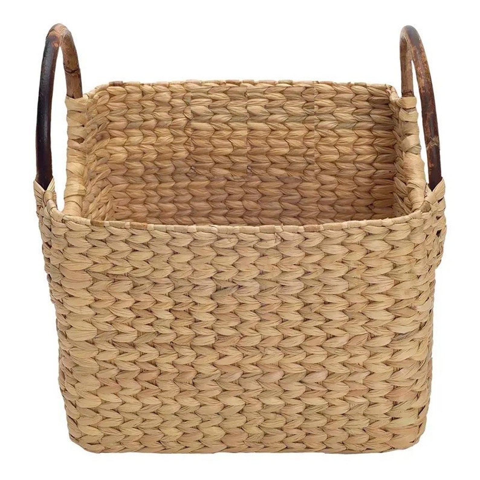 Kauna Reed Eco Friendly Square Basket With Cane Handle - Etsy